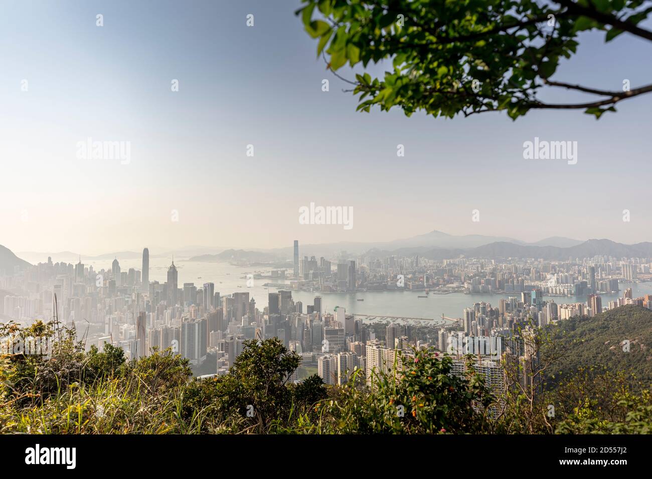 View From Peak Victoria On Hong Kong Bay High Resolution Stock ...