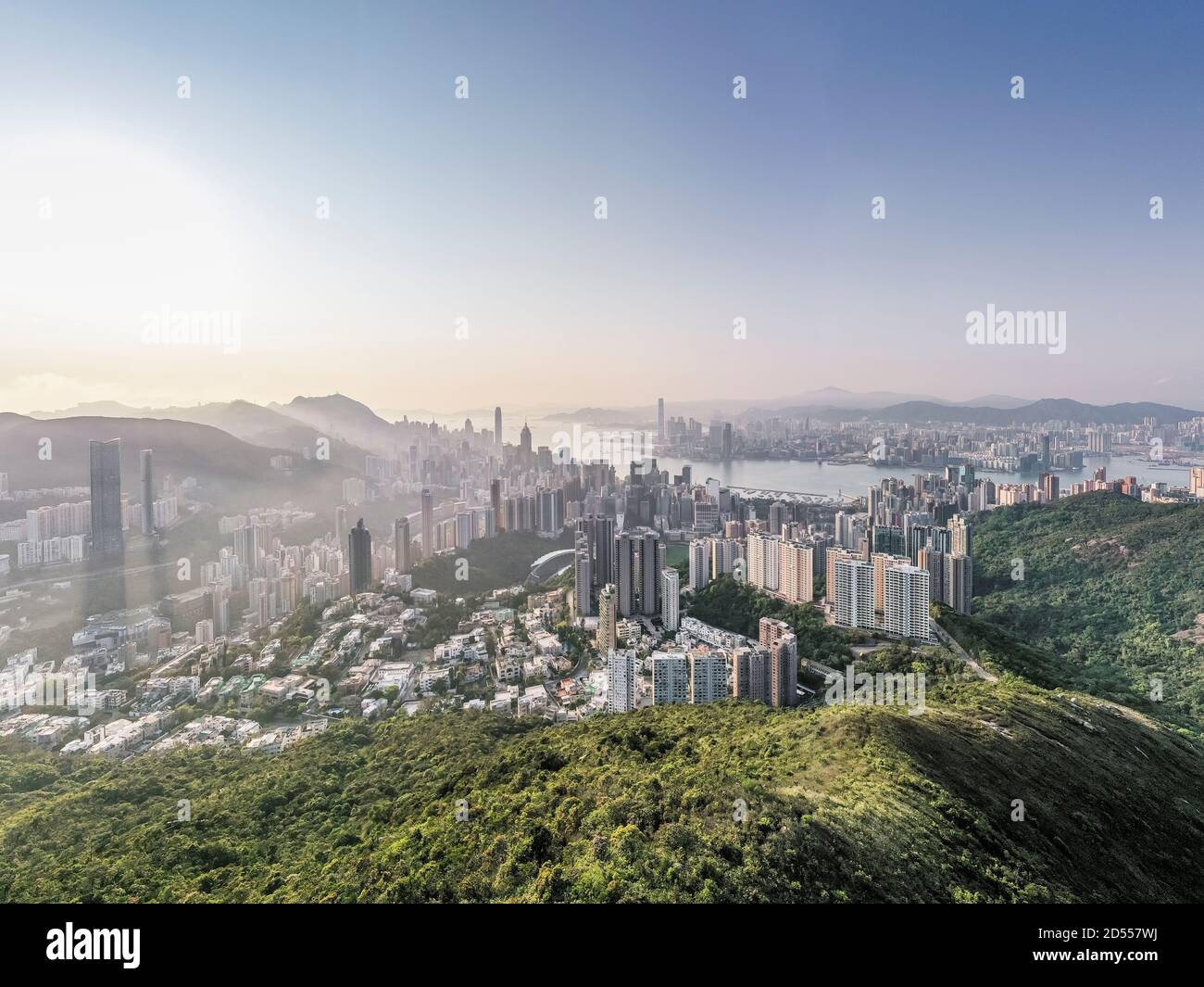 Views Over Hong Kong skyline from Jardines Lookout, near Mt Butler on ...