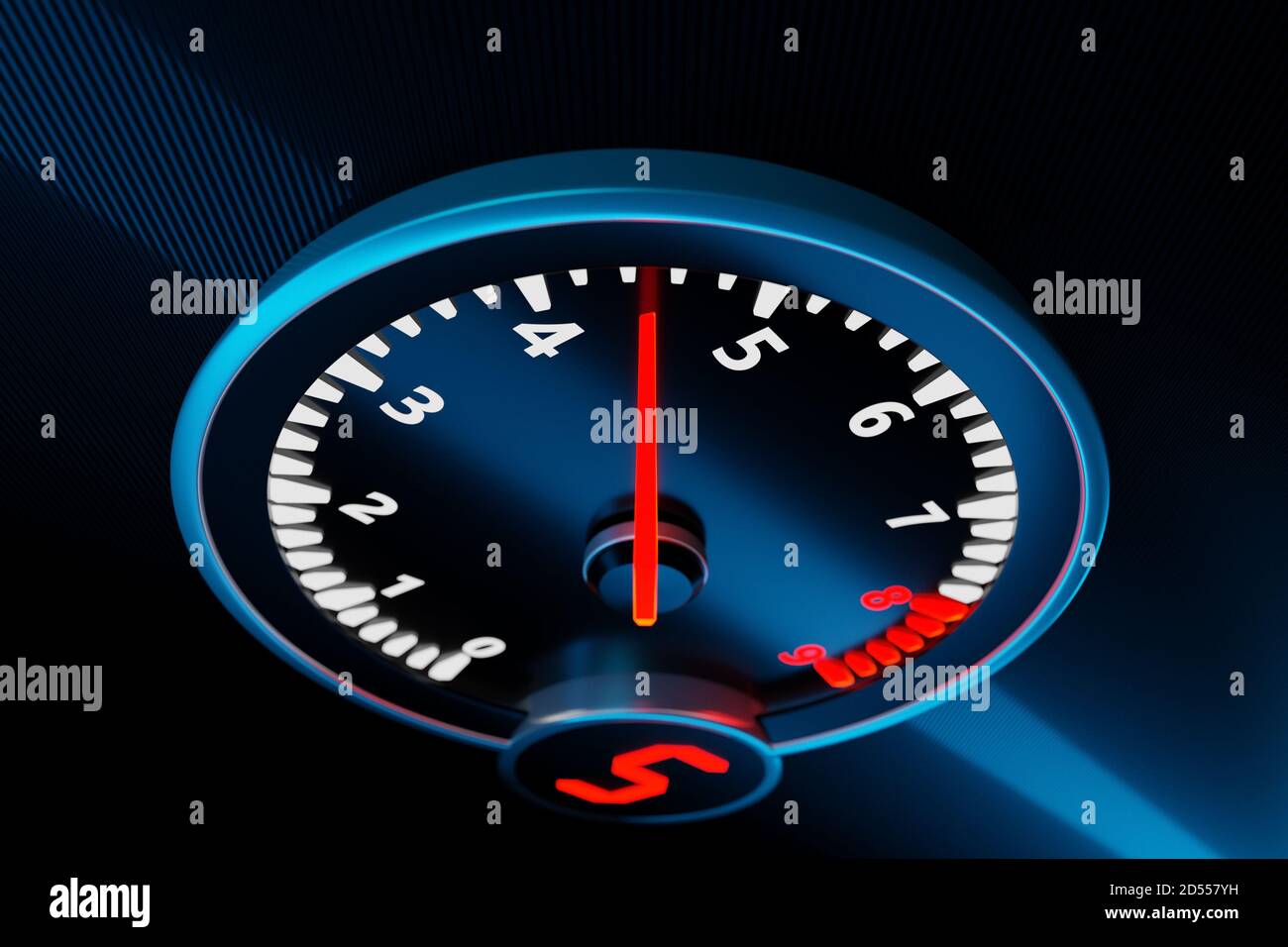 3D illustration car tachometer closeup. Sign and symbol on car ...