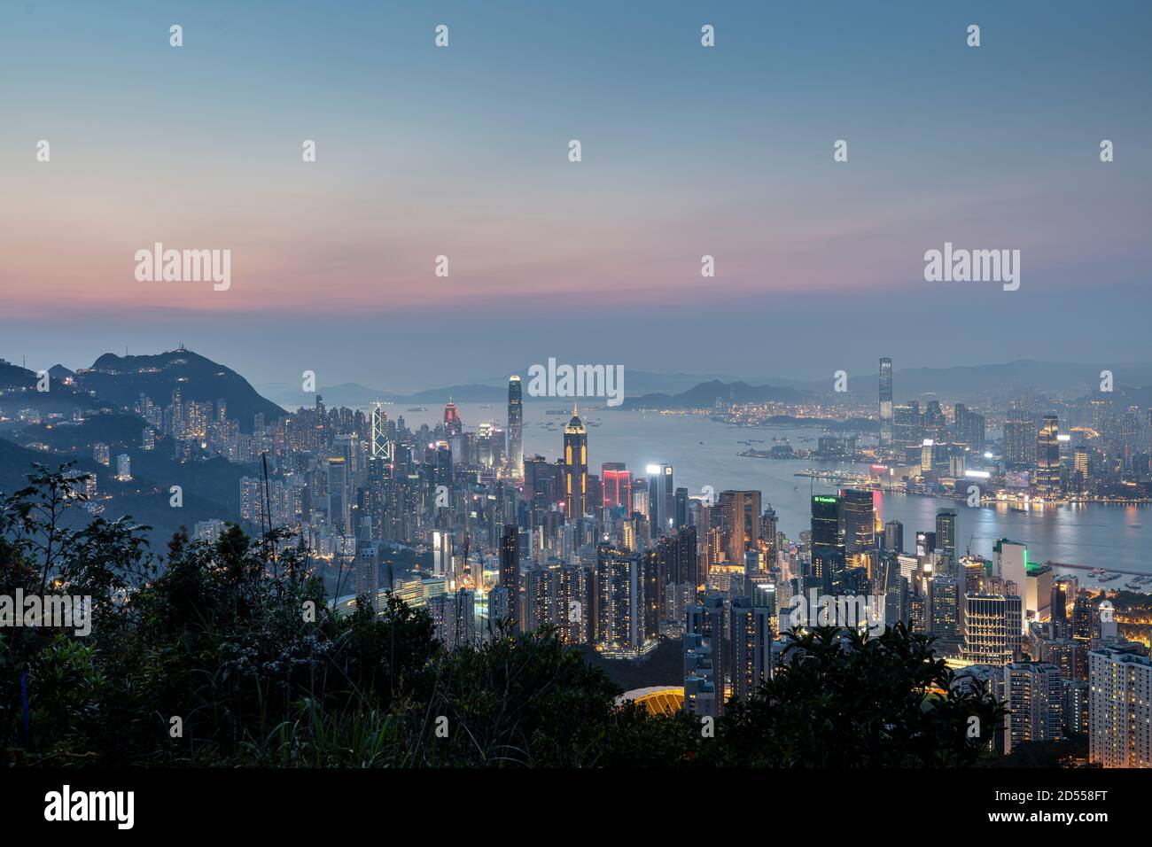 View From Peak Victoria On Hong Kong Bay High Resolution Stock ...