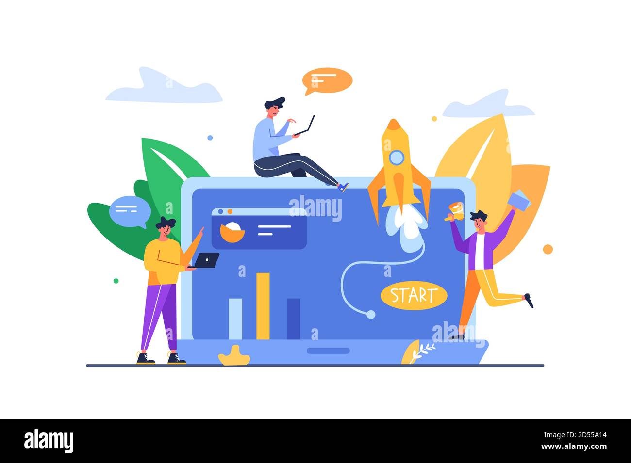 Cartoon computer running hi-res stock photography and images - Alamy