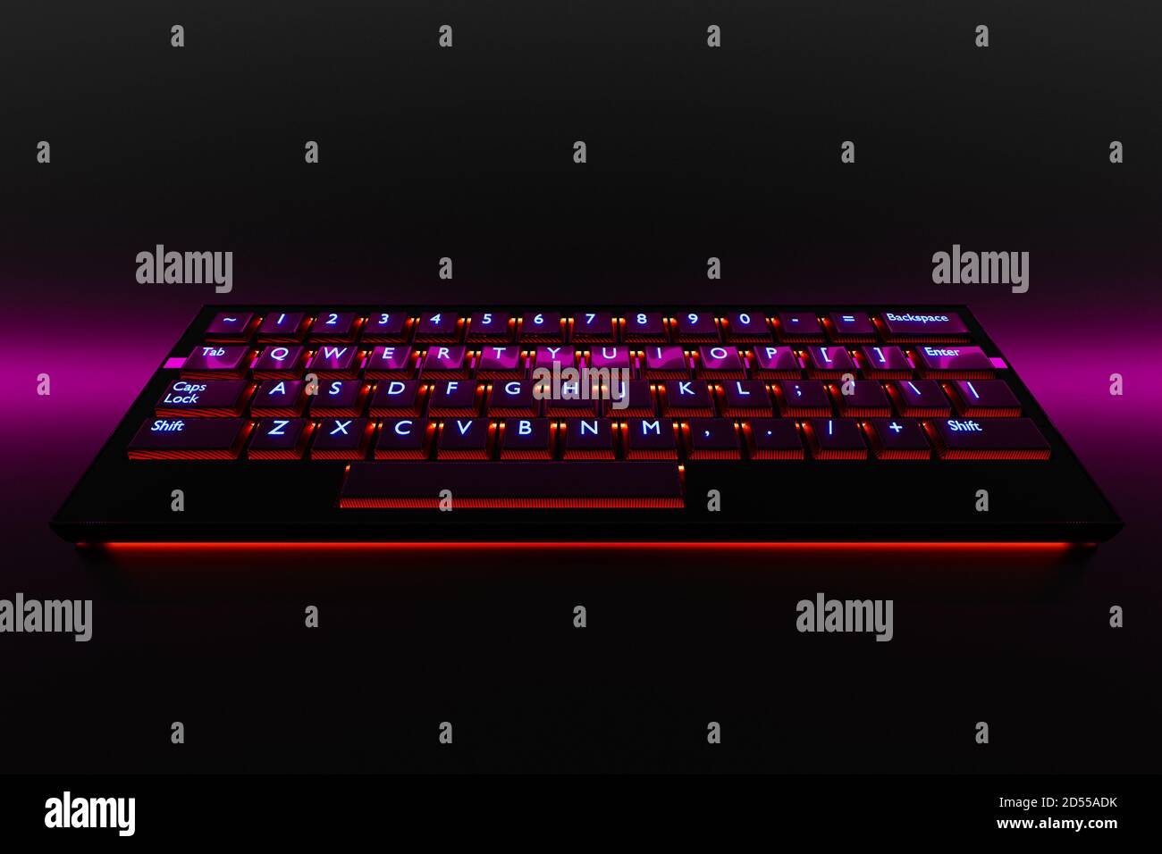 3d illustration, close up of the realistic computer or laptop keyboard ...