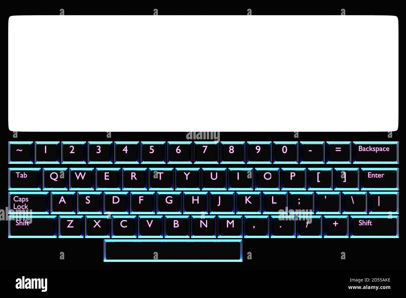 3d illustration, close up of the realistic computer or laptop with ...