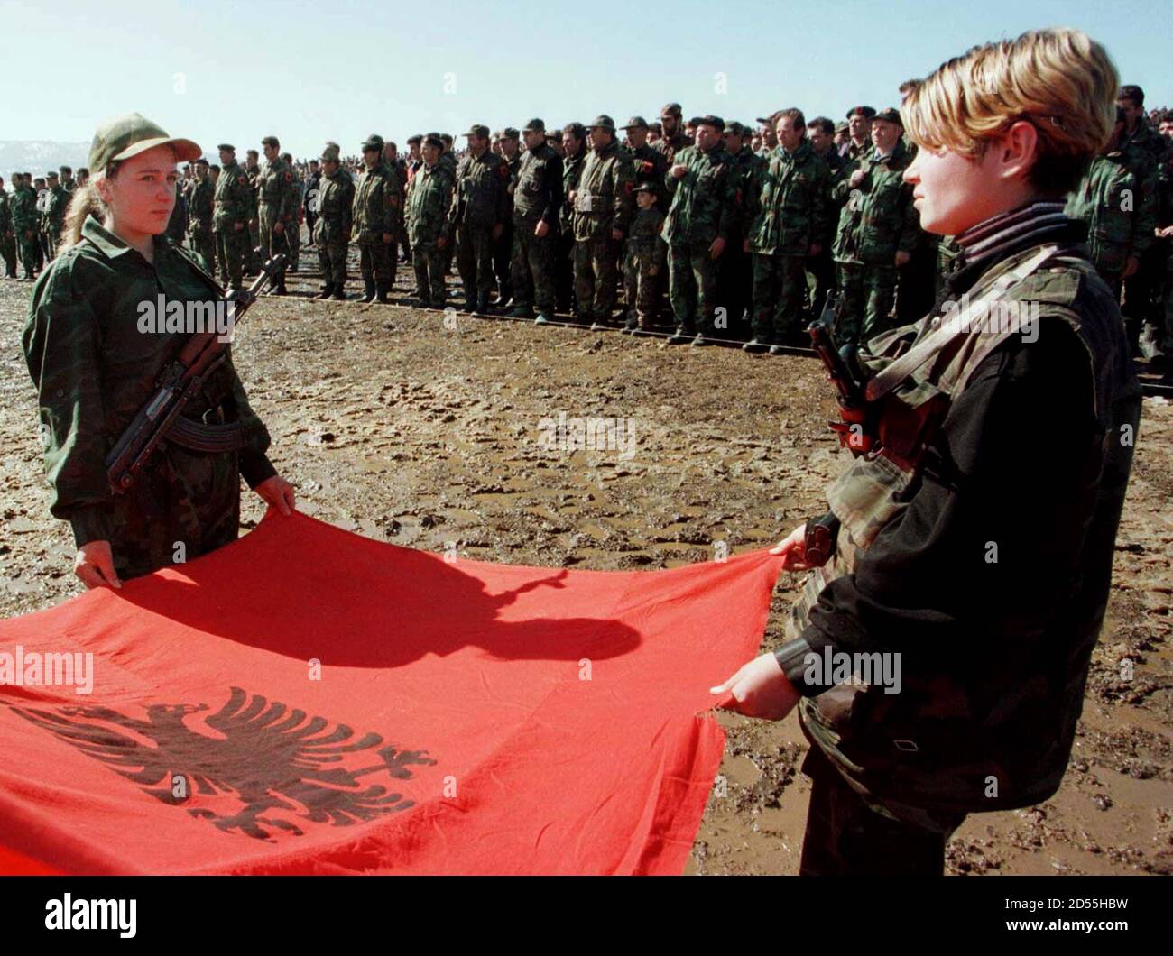 Kosovo liberation army flag hi-res stock photography and images - Alamy