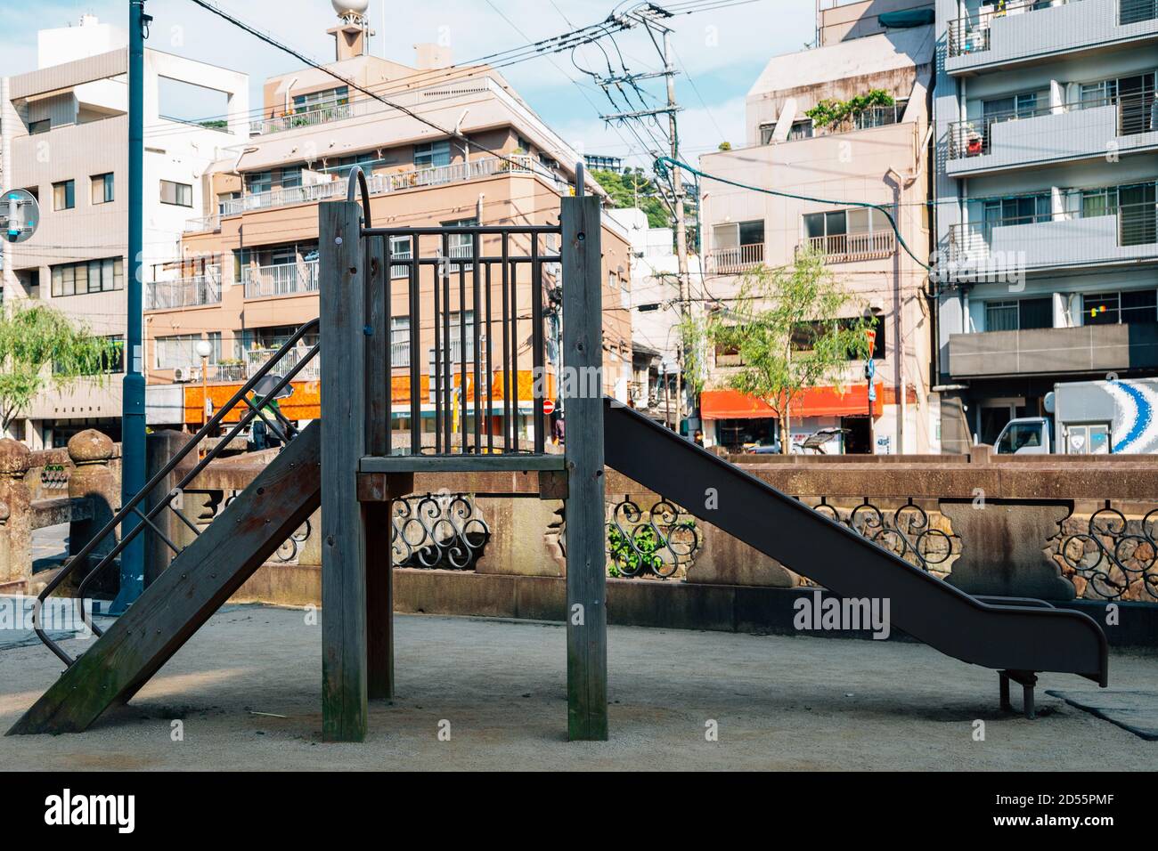 Playground wooden slide in Nagasaki, Japan Stock Photo - Alamy