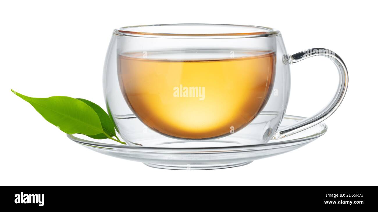 Glass cup of tea isolated on white background Stock Photo - Alamy