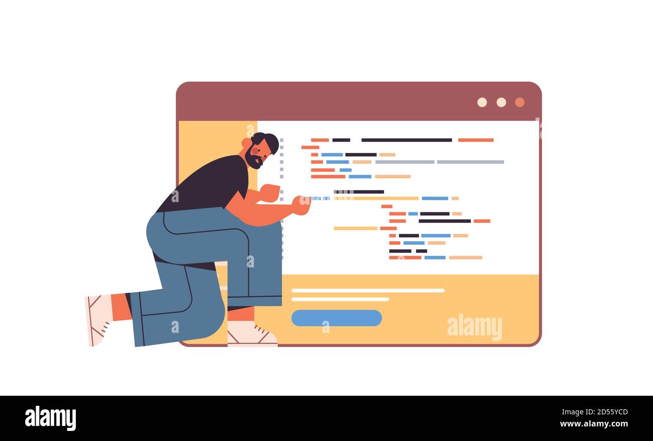 Web Developer Creating Program Code Development Of Software And Programming Concept Full Length
