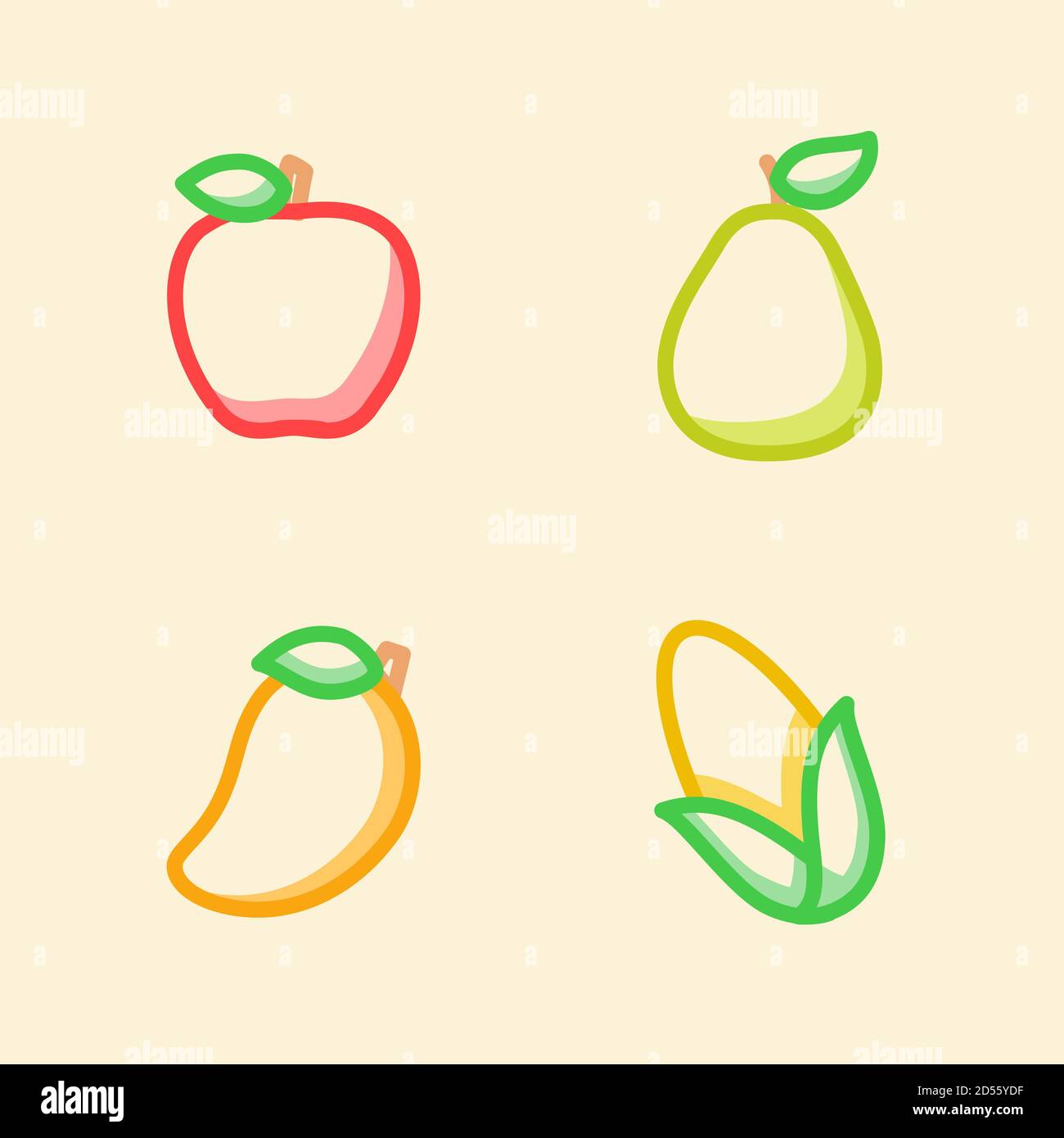 Mango outline Stock Vector Images - Alamy