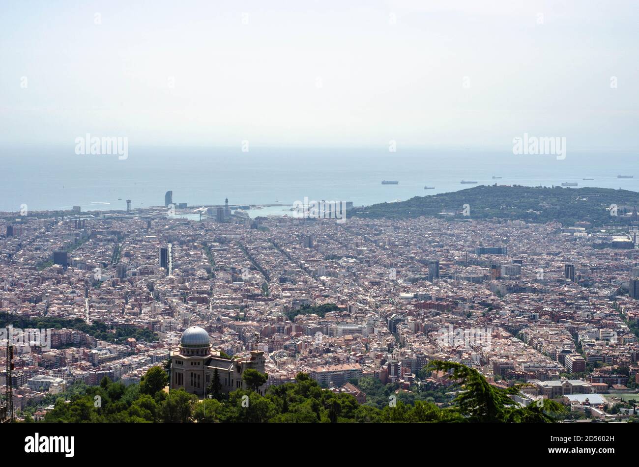 Barcelona city view from the top of Tibidabo mountain Stock Photo - Alamy