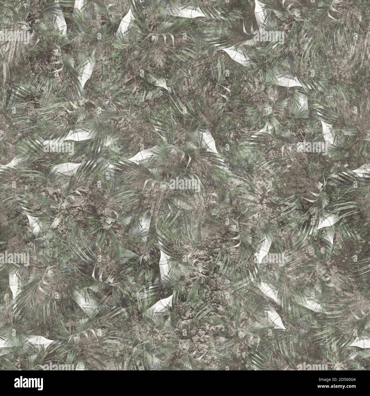 Neutral tropical palm tree leaves seamless pattern Stock Photo - Alamy