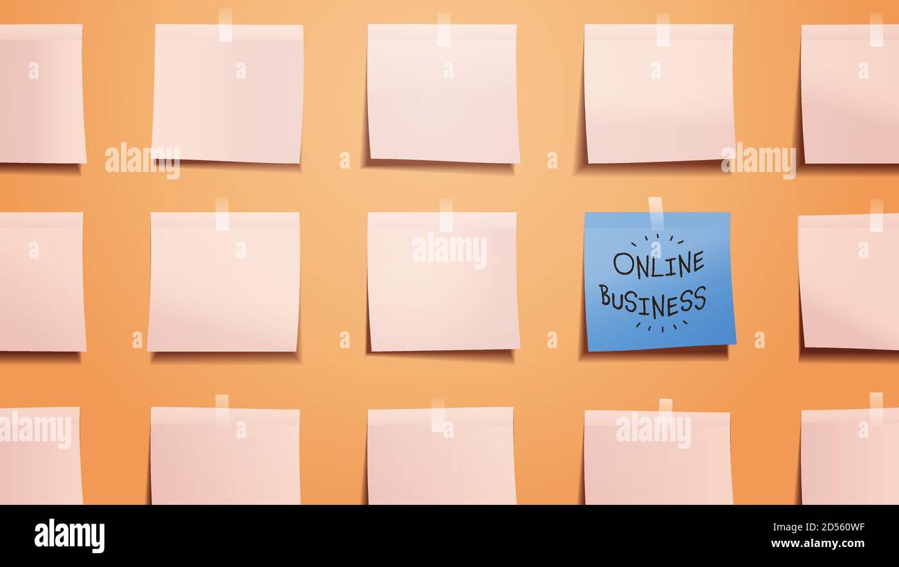 reminder schedule board online business written on sticky note paper ...