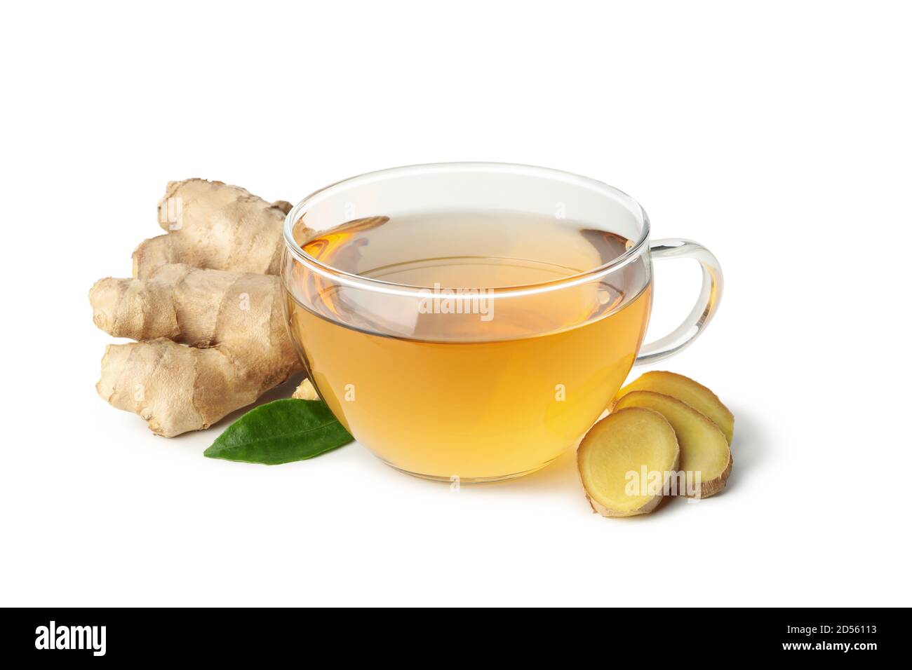 Ginger and cup of tea isolated on white background Stock Photo - Alamy