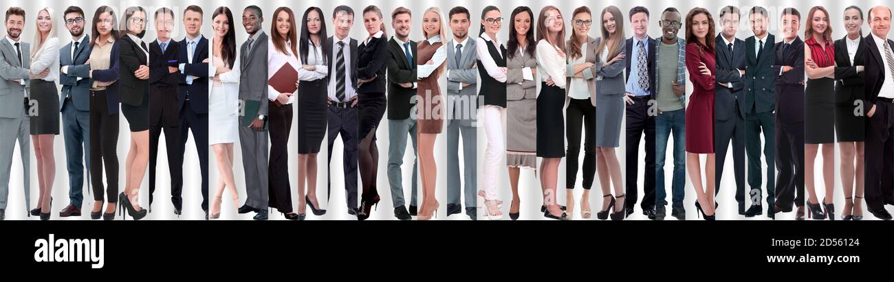 panoramic collage of groups of successful employees Stock Photo - Alamy