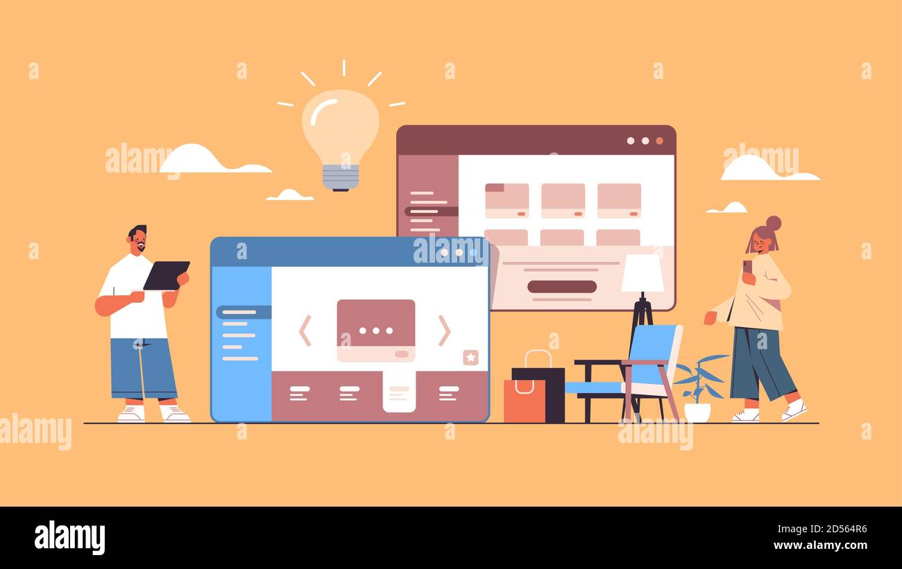 people using online shopping web application internet business e ...