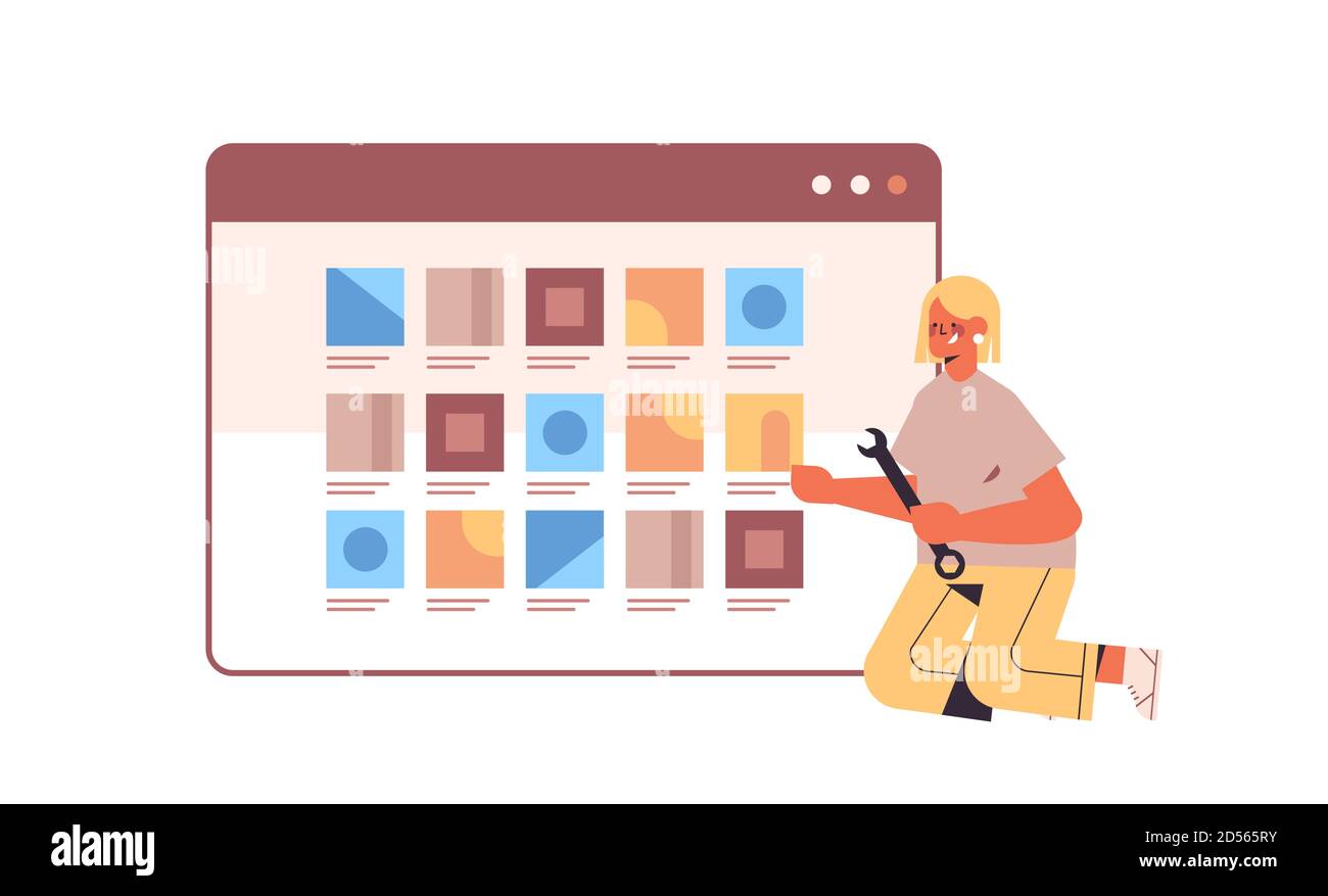 Web Developer Testing New App Features Application Development Software Programming Concept Full