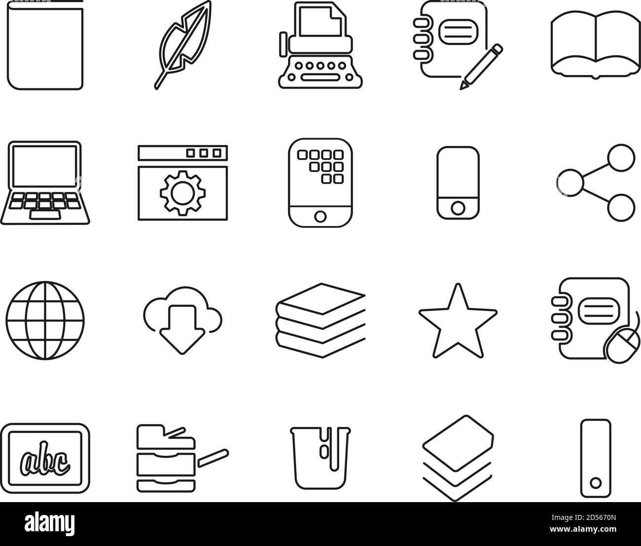 Book Publishing Icons Thin Line Set Big Stock Vector Image & Art - Alamy