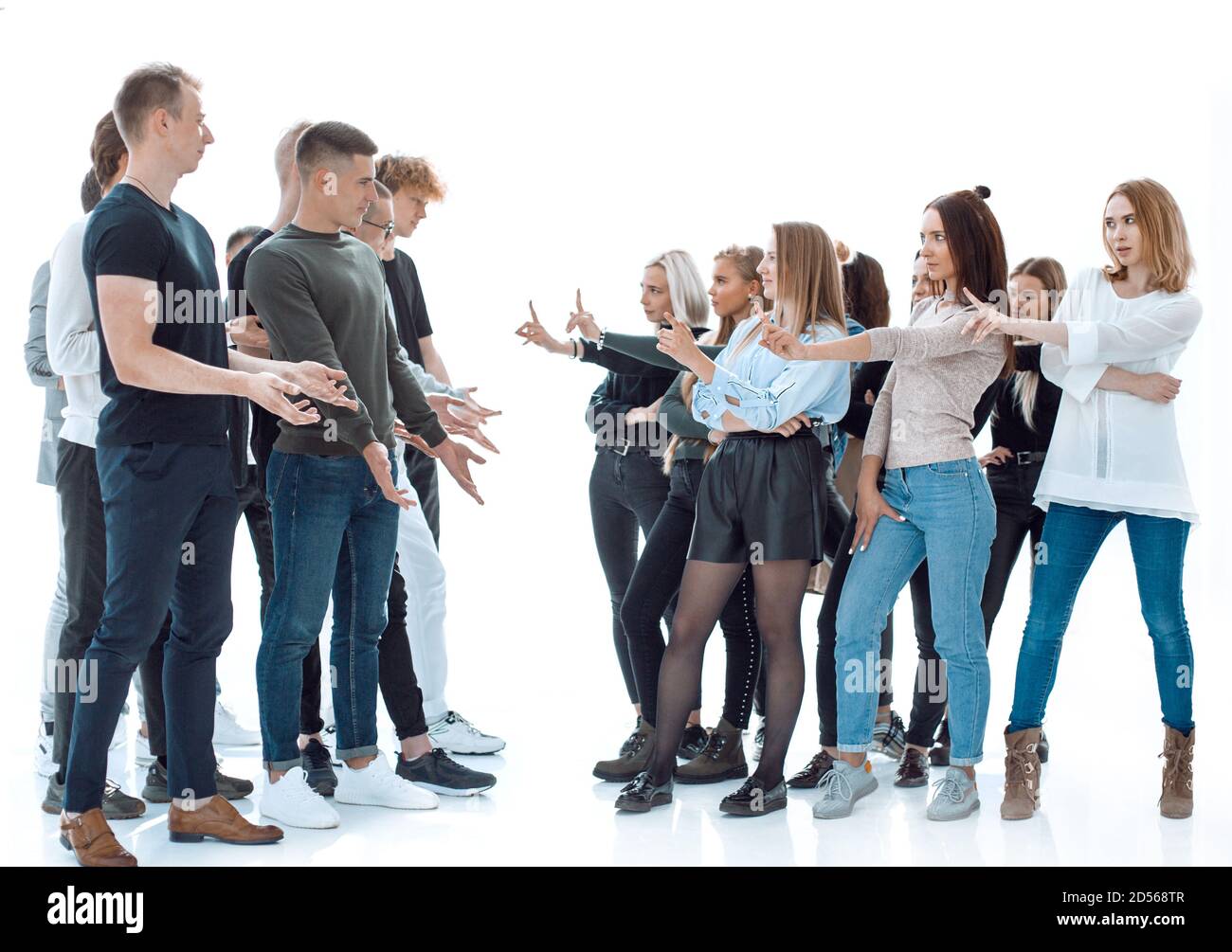 groups young men and women with different views Stock Photo - Alamy