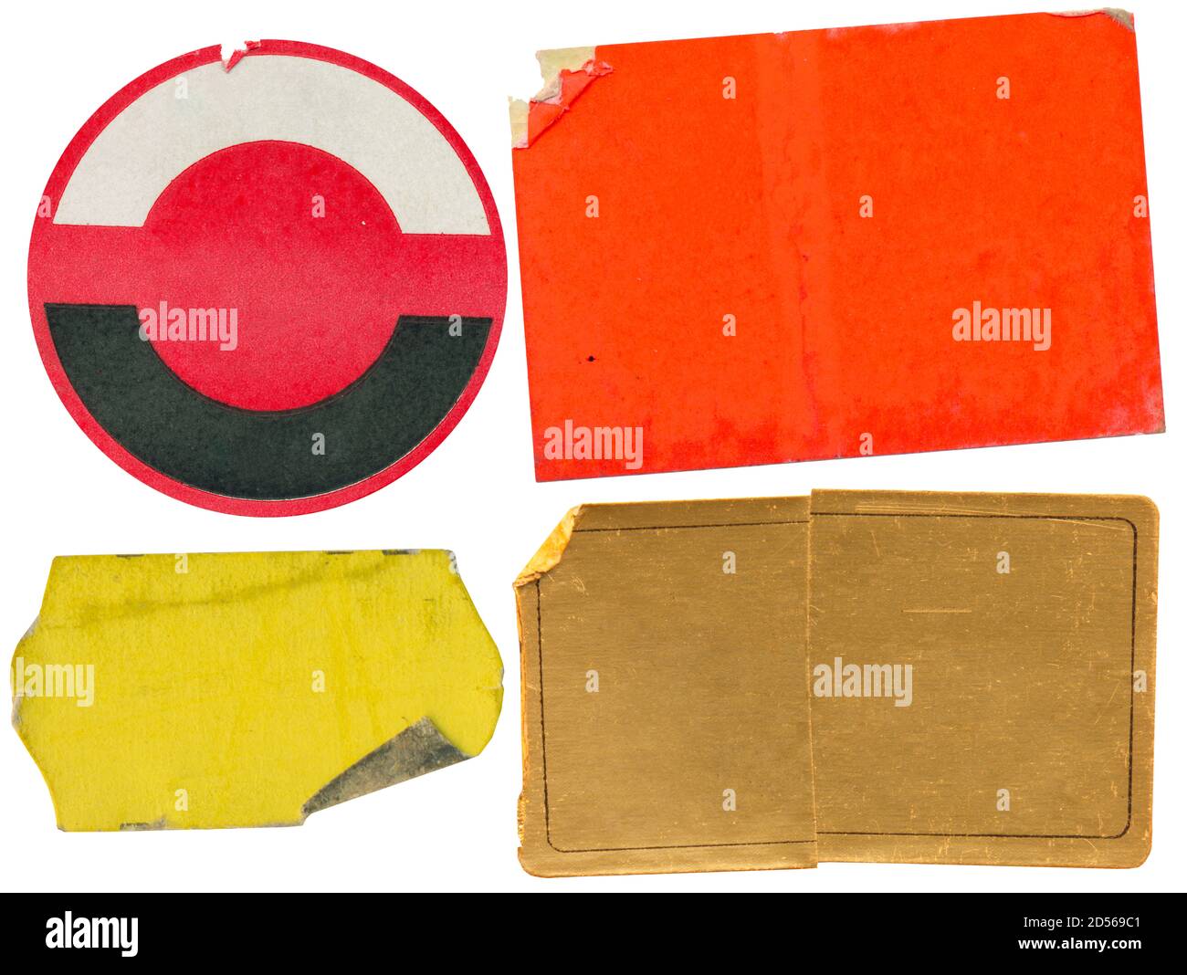 Set of grungy adhesive price stickers, price tags, with free copy space ...