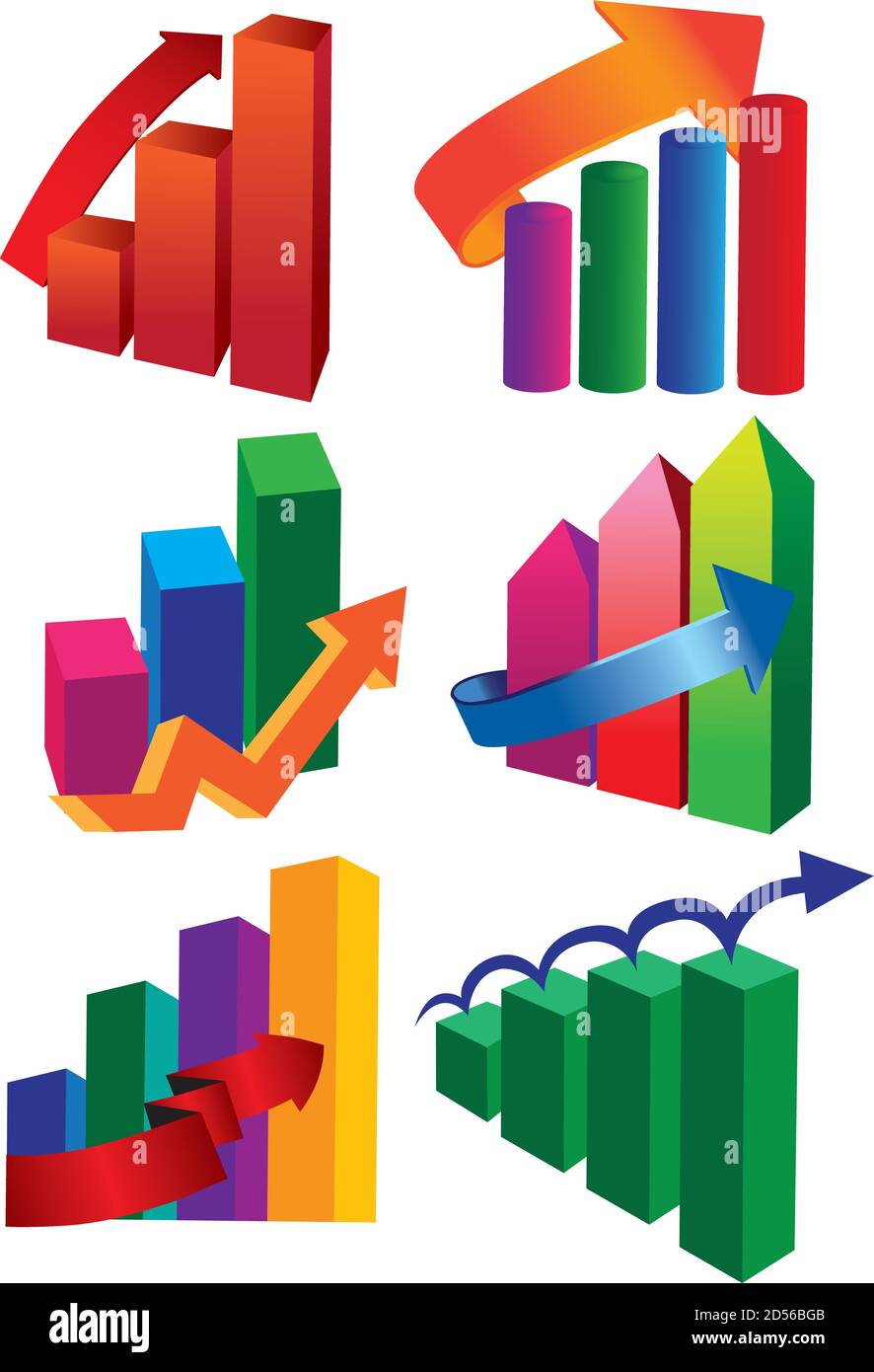 A collection of Vector stock diagrams and pie charts on a white ...