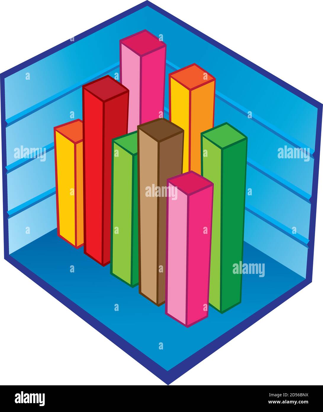 Vector illustration of business charts over white background Stock ...