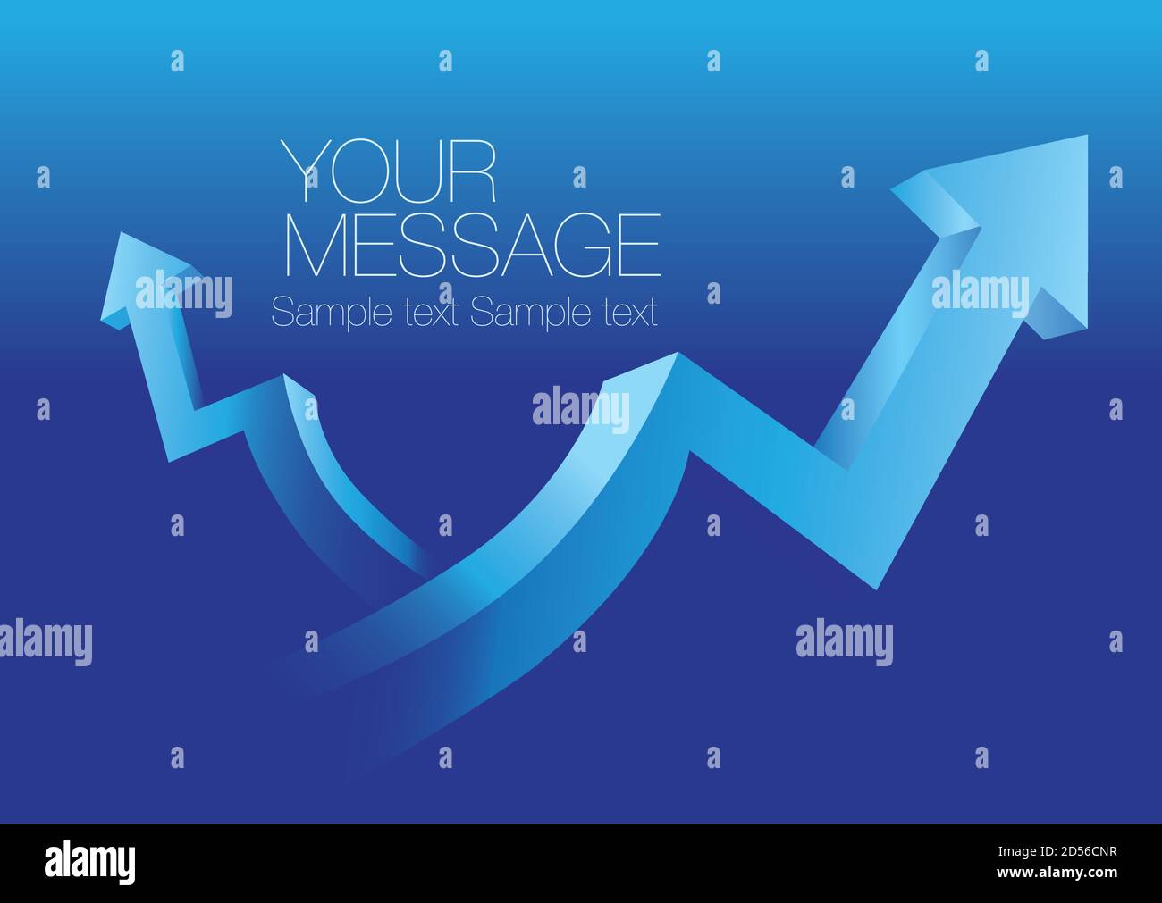 Vector illustration of Blue background with arrow coming out of the ...
