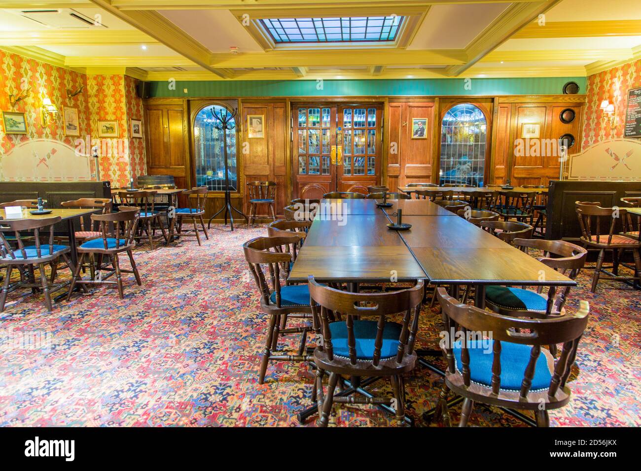 Beautiful interior of a modern cozy European pub Stock Photo - Alamy