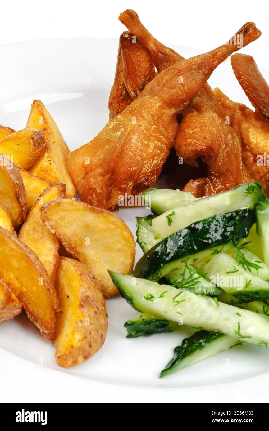 Roasted chicken with crust isolated on white background Stock Photo - Alamy