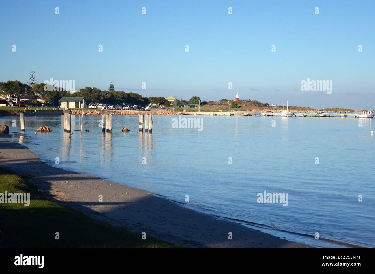morning view of Port Denison harbour with boats Western Australia Stock ...
