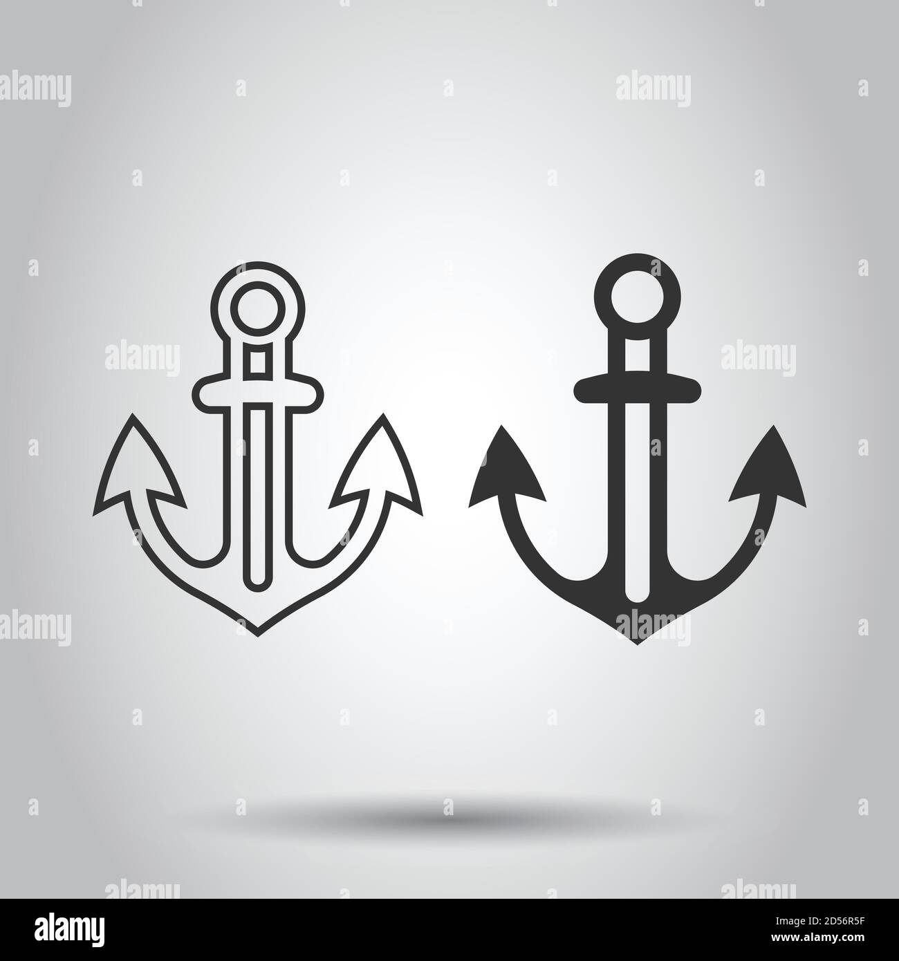 Boat anchor icon in flat style. Vessel hook vector illustration on ...