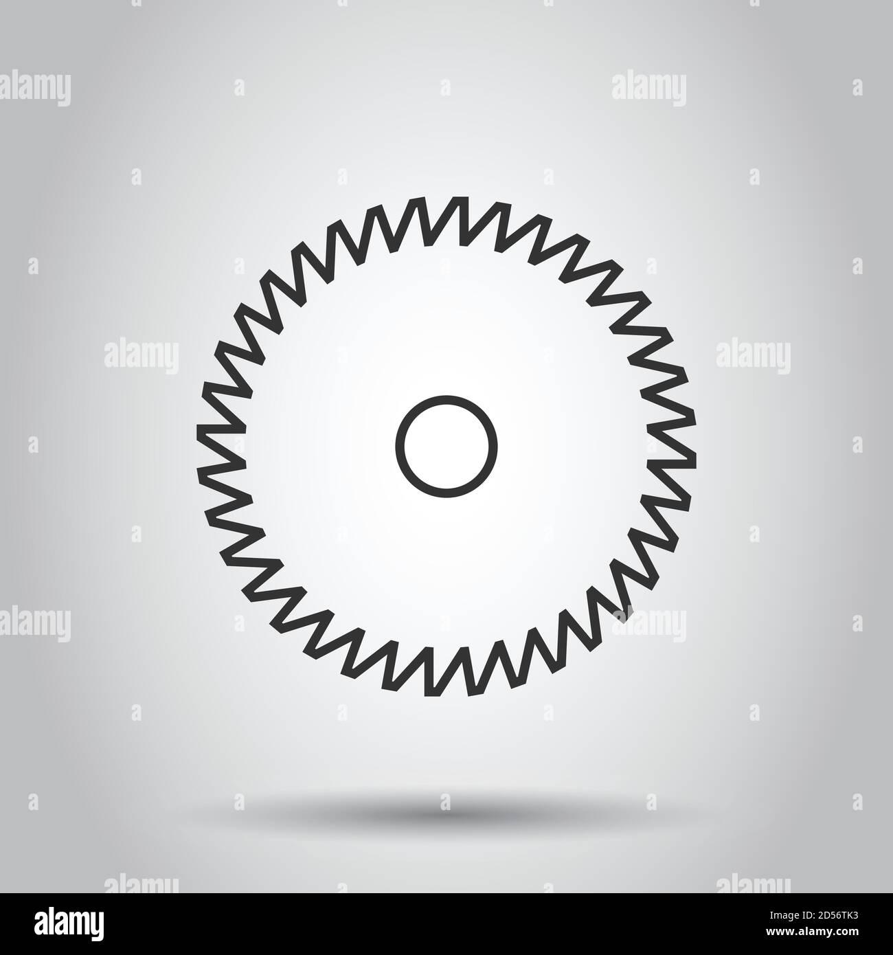 Saw blade icon in flat style. Circular machine vector illustration on ...