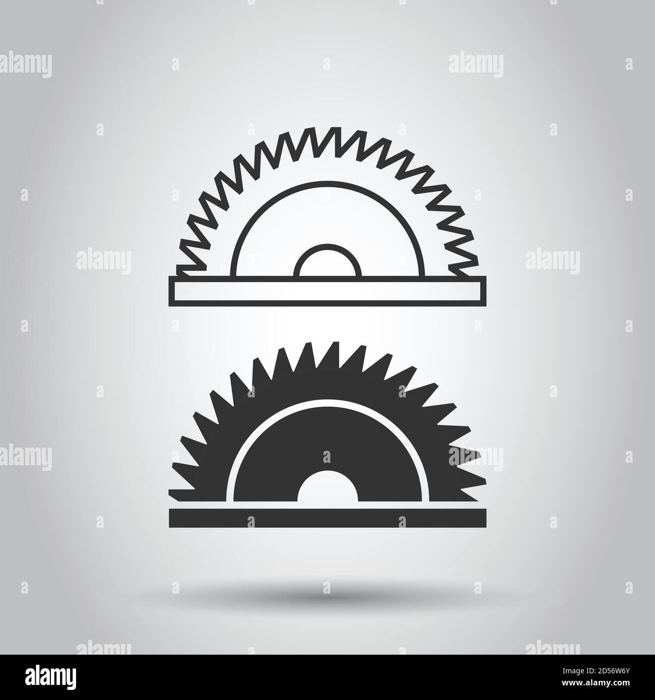 Saw blade icon in flat style. Circular machine vector illustration on ...