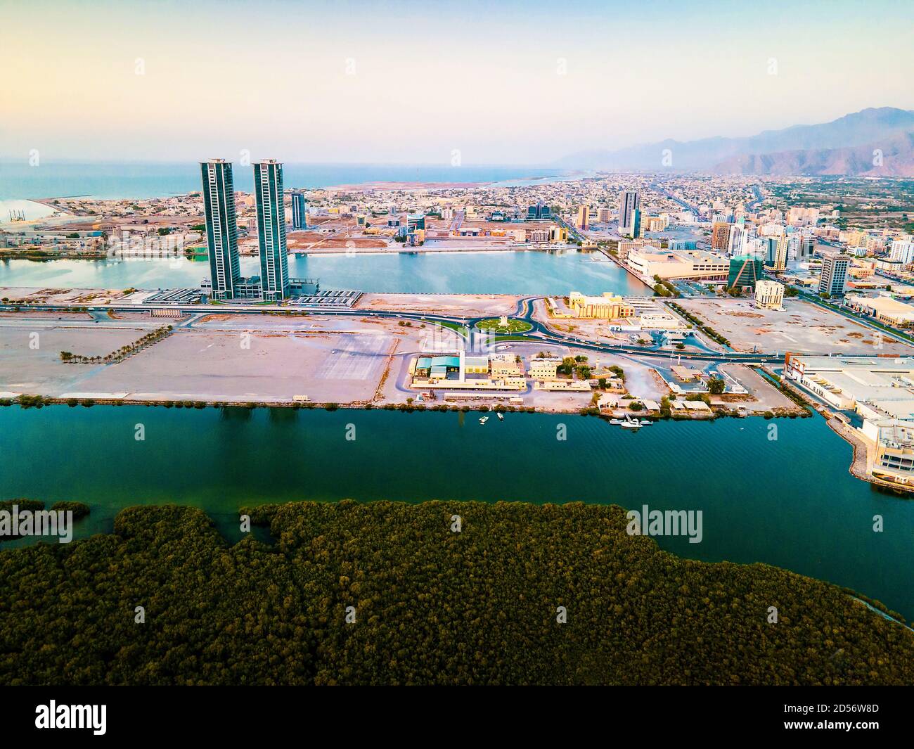 Aerial view of Ras al Khaimah emirate in the United Arab Emirates ...