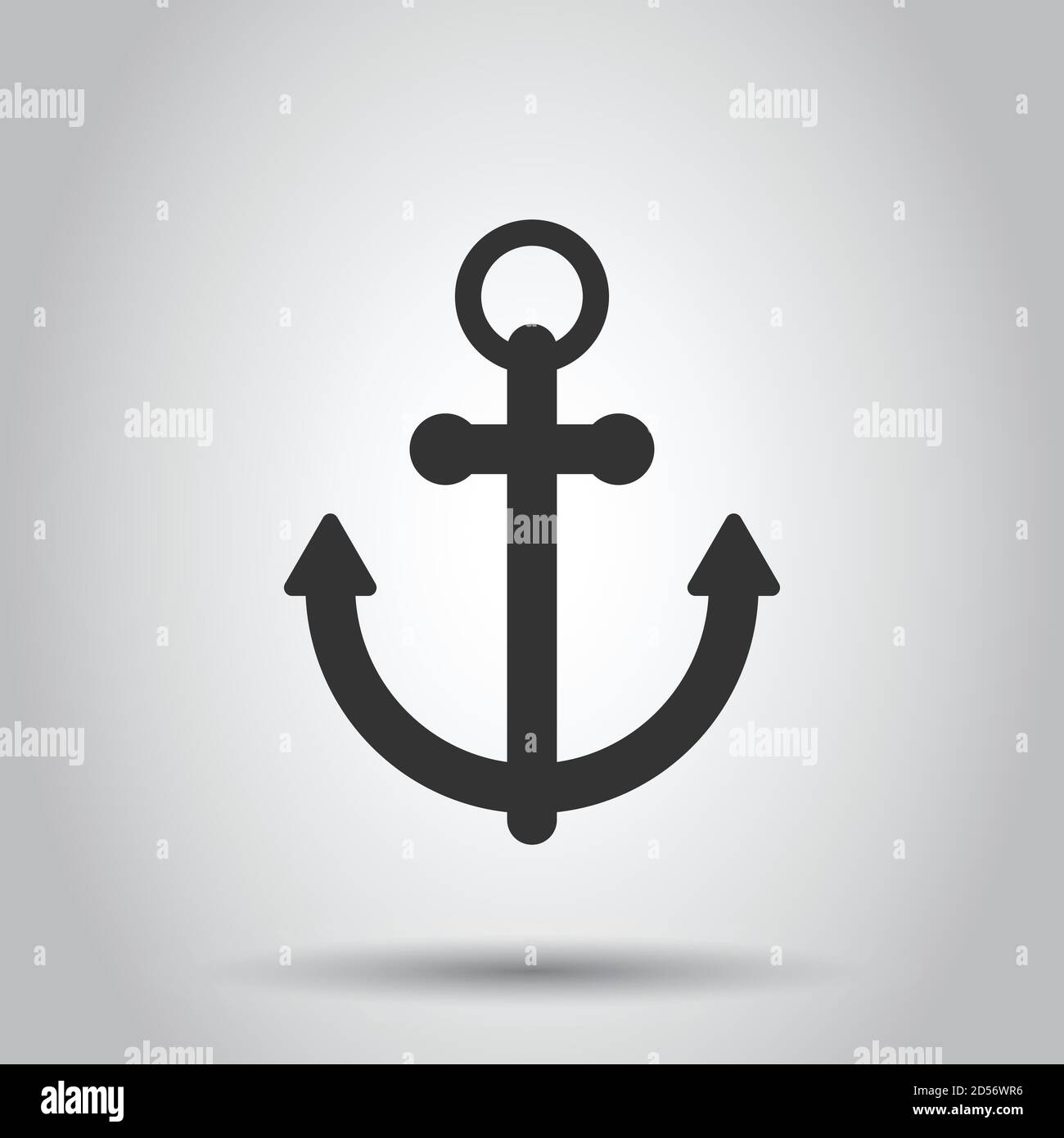 Boat anchor icon in flat style. Vessel hook vector illustration on ...