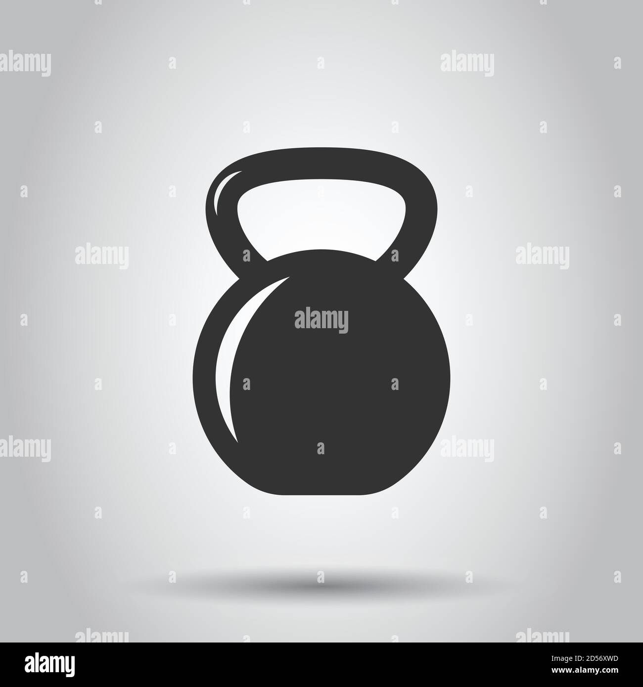 Kettlebell icon in flat style. Barbell sport equipment vector ...