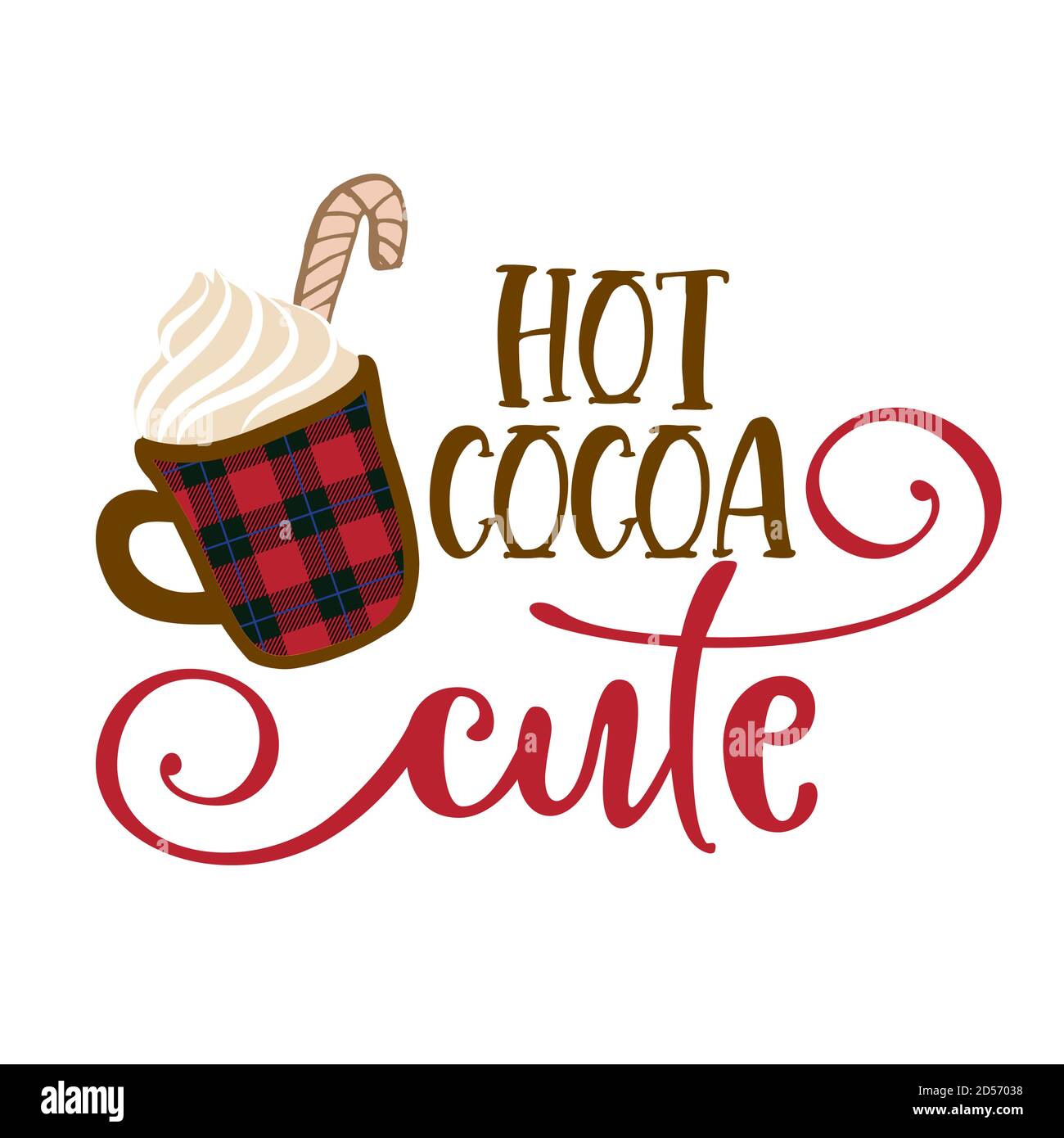 Hot cocoa Cute - Hand drawn vector illustration. Autumn color poster ...