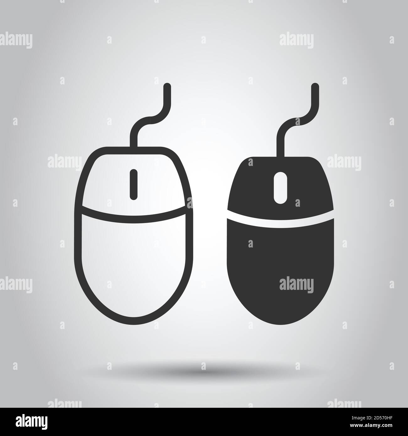 Computer mouse icon in flat style. Cursor vector illustration on white ...