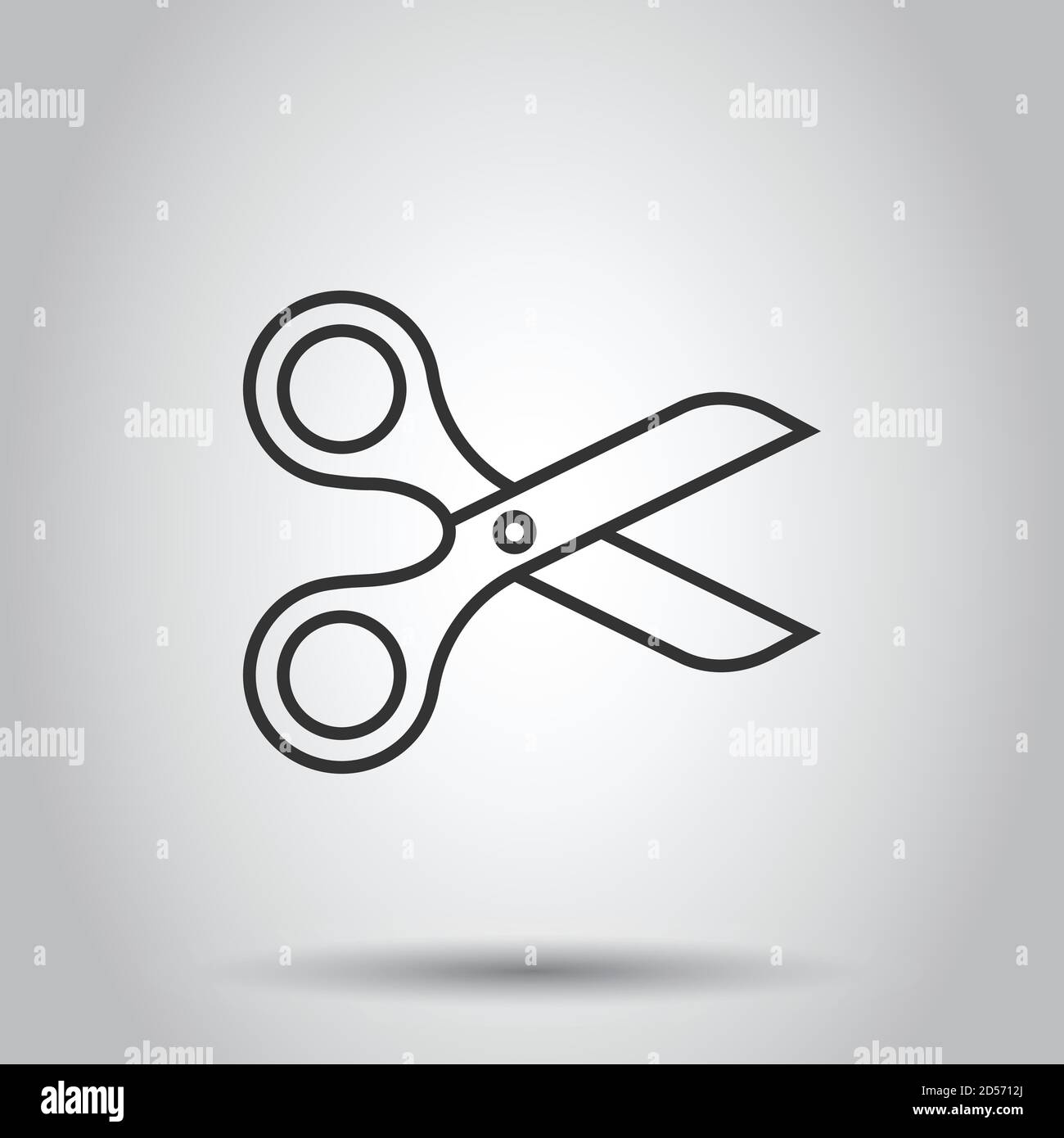 Scissor icon in flat style. Cut equipment vector illustration on white ...