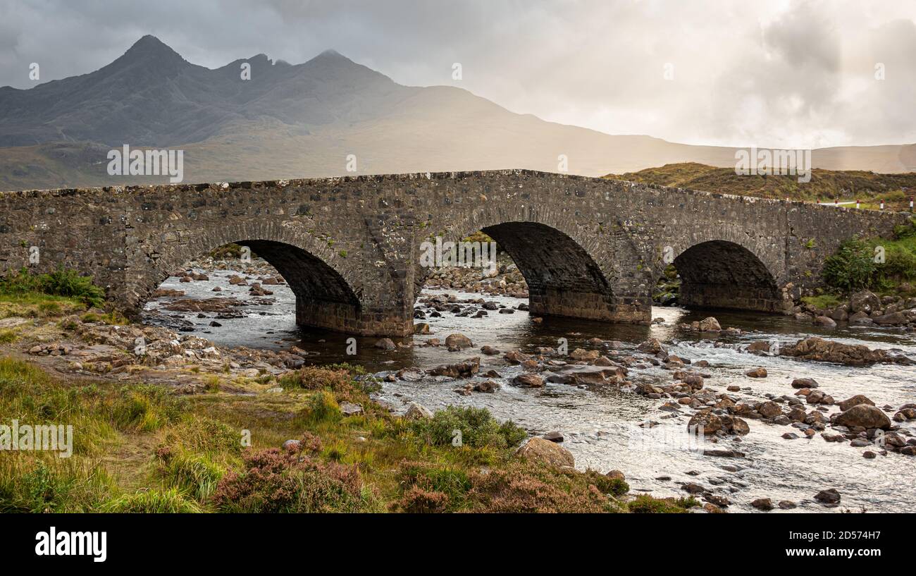 Crossing the river Sligachan at Sligachan is the old three arched ...