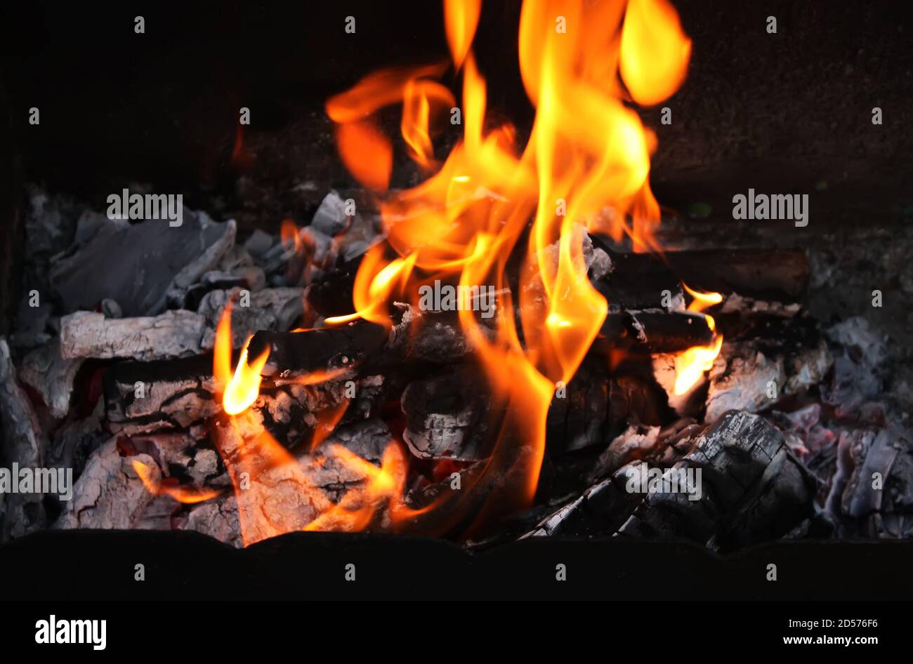 Bright fire flame outdoors Stock Photo - Alamy