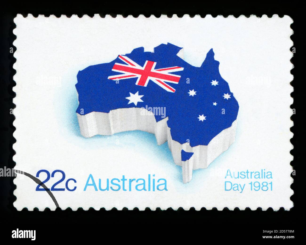 AUSTRALIA - CIRCA 1981: a stamp printed in the Australia shows Flag on ...
