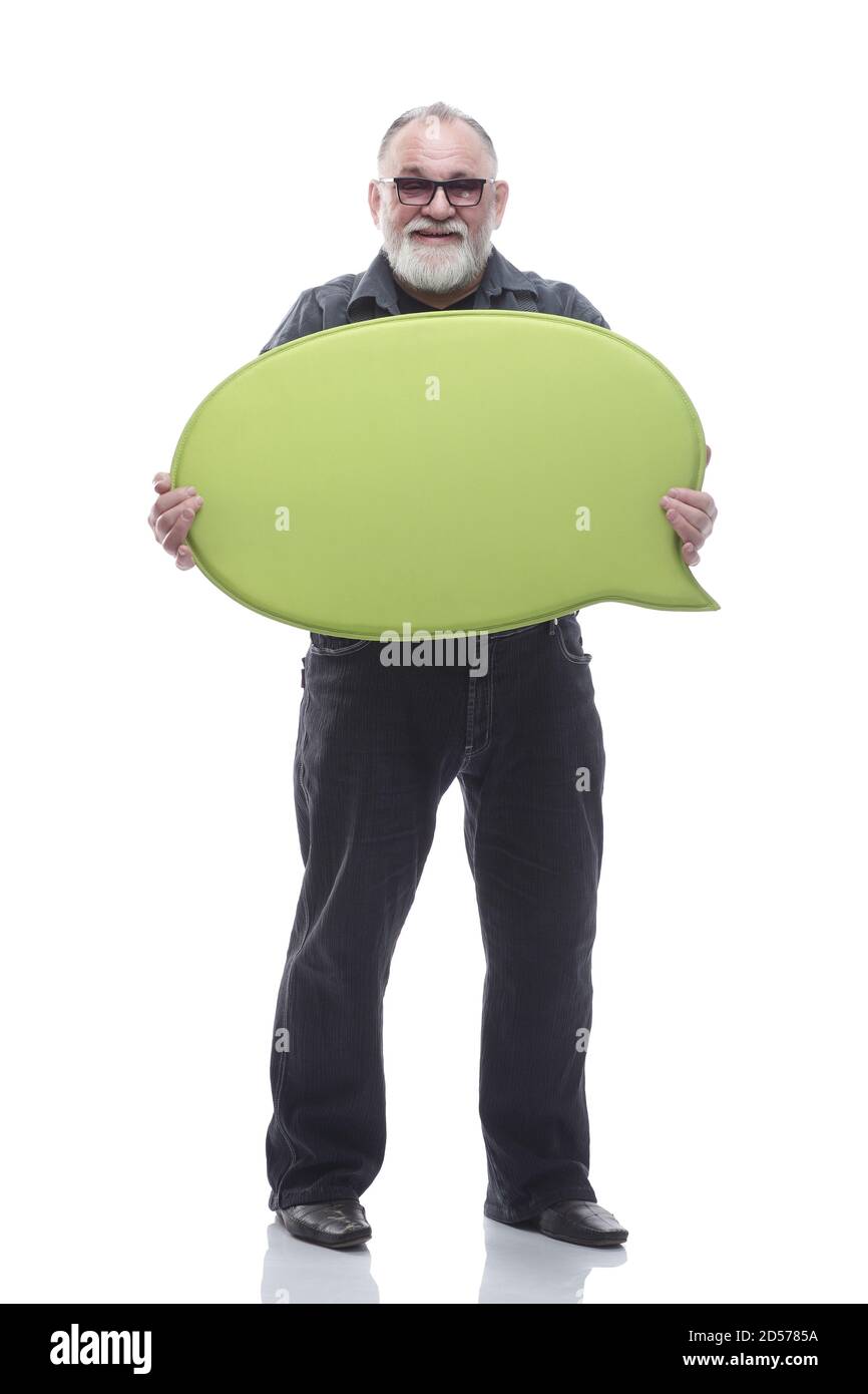 casual smiling man with a bubble for text Stock Photo - Alamy