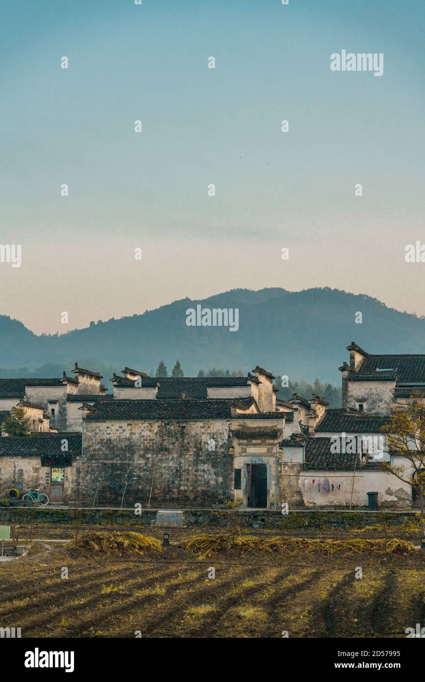 Sunrise view of the architectures in Xidi village,a historic Chinese ...