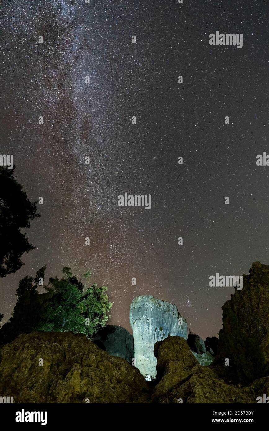 Iconic boulder under the milky way, night shot Stock Photo - Alamy