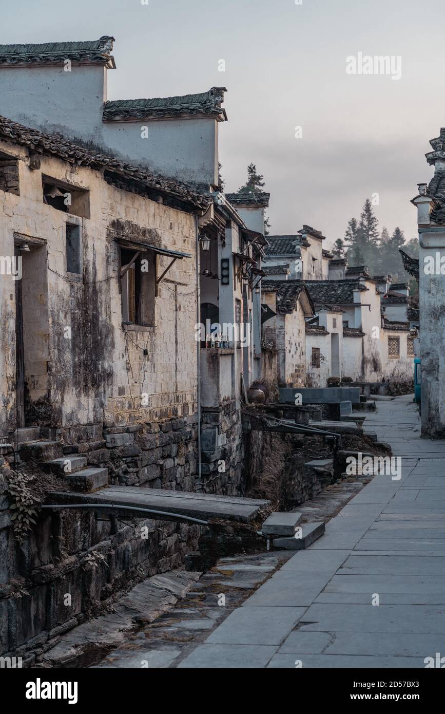Sunrise view of the architectures in Xidi village,a historic Chinese ...