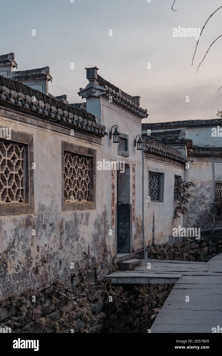 Sunrise view of the architectures in Xidi village,a historic Chinese ...