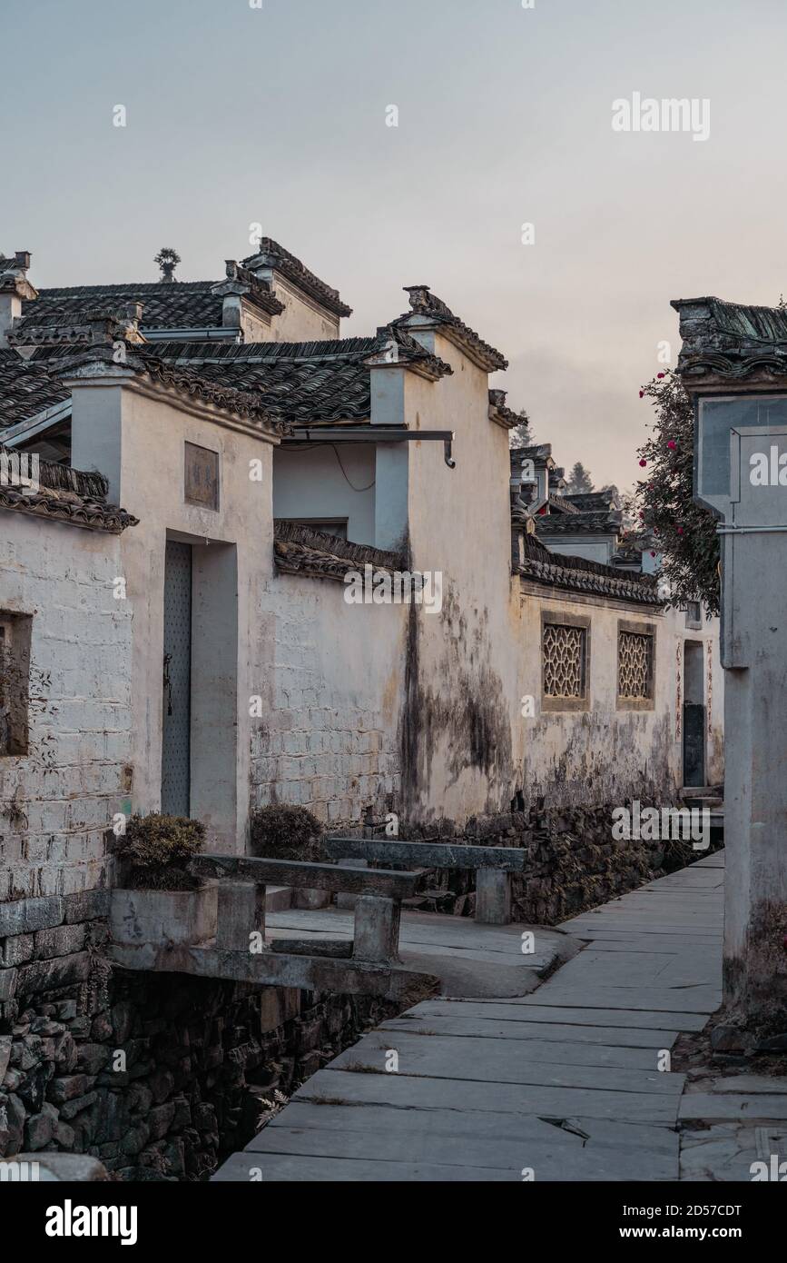 Sunrise view of the architectures in Xidi village,a historic Chinese ...