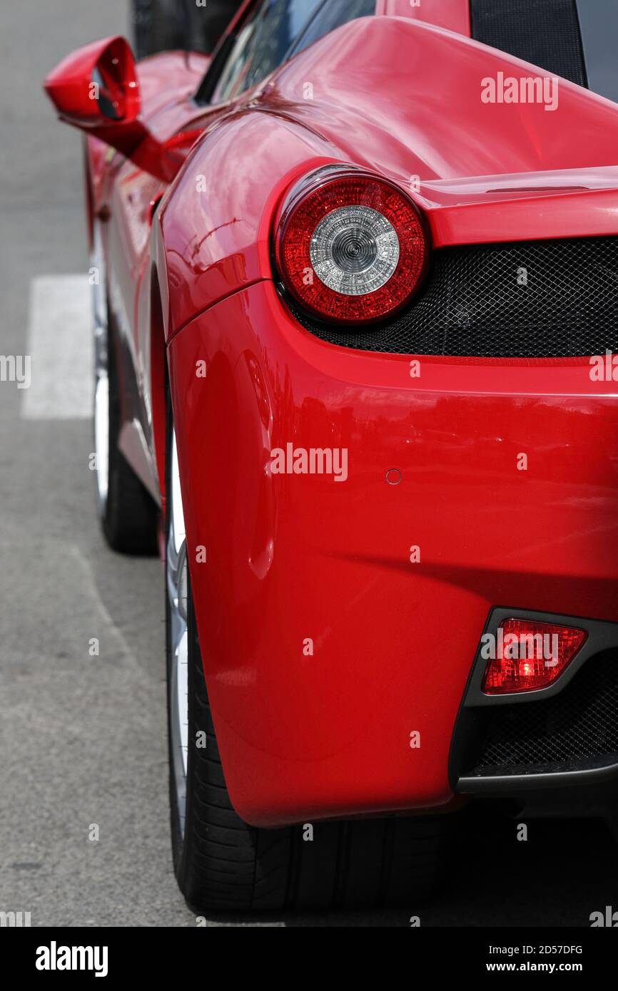 Ferrari luxury, red car Port de Saint Tropez, France - Oct 11, 2020 ...