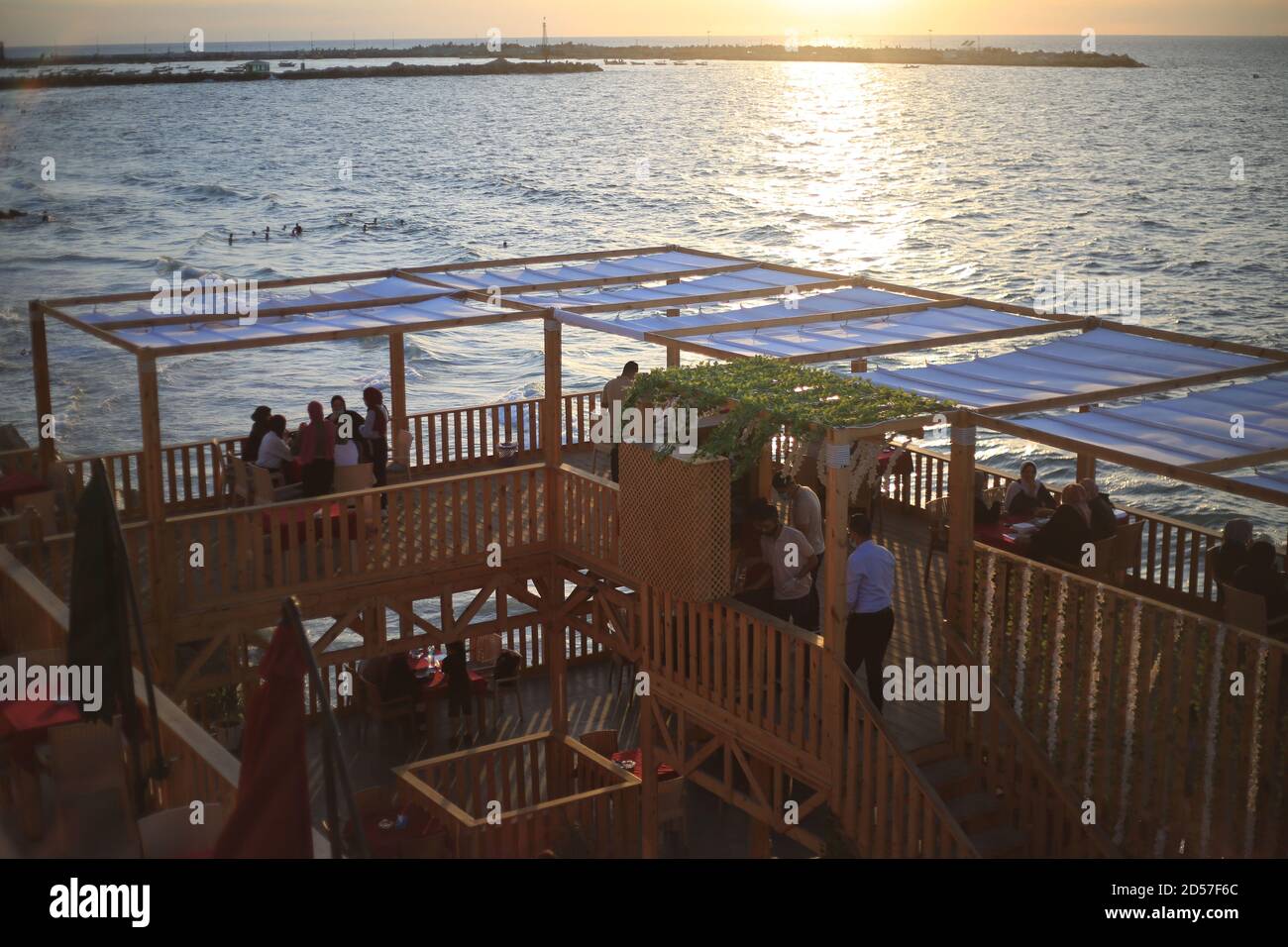 Gaza City, The Gaza Strip, Palestine. 12th Oct, 2020. Palestinians at ...