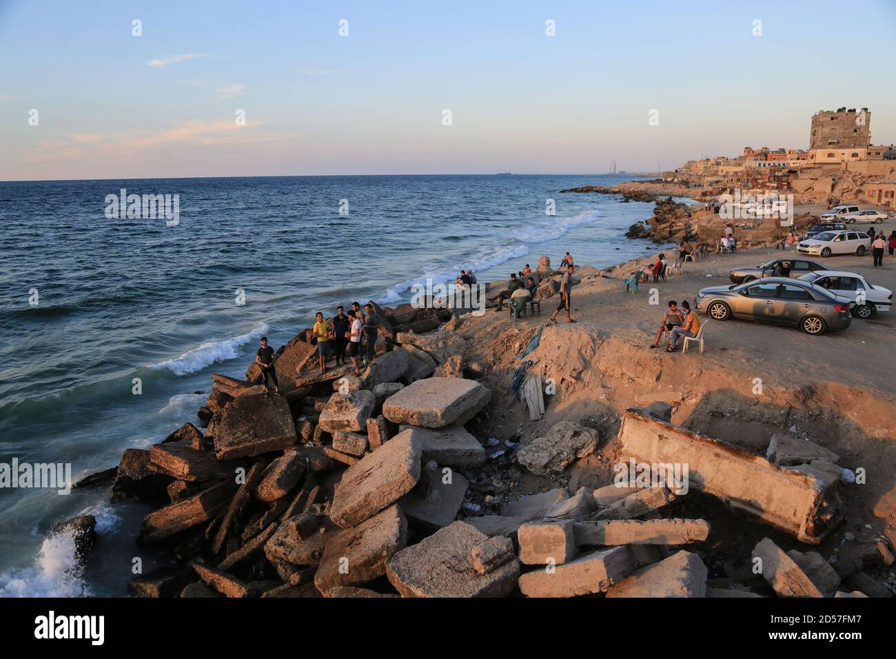 Gaza City, The Gaza Strip, Palestine. 12th Oct, 2020. Palestinians at ...