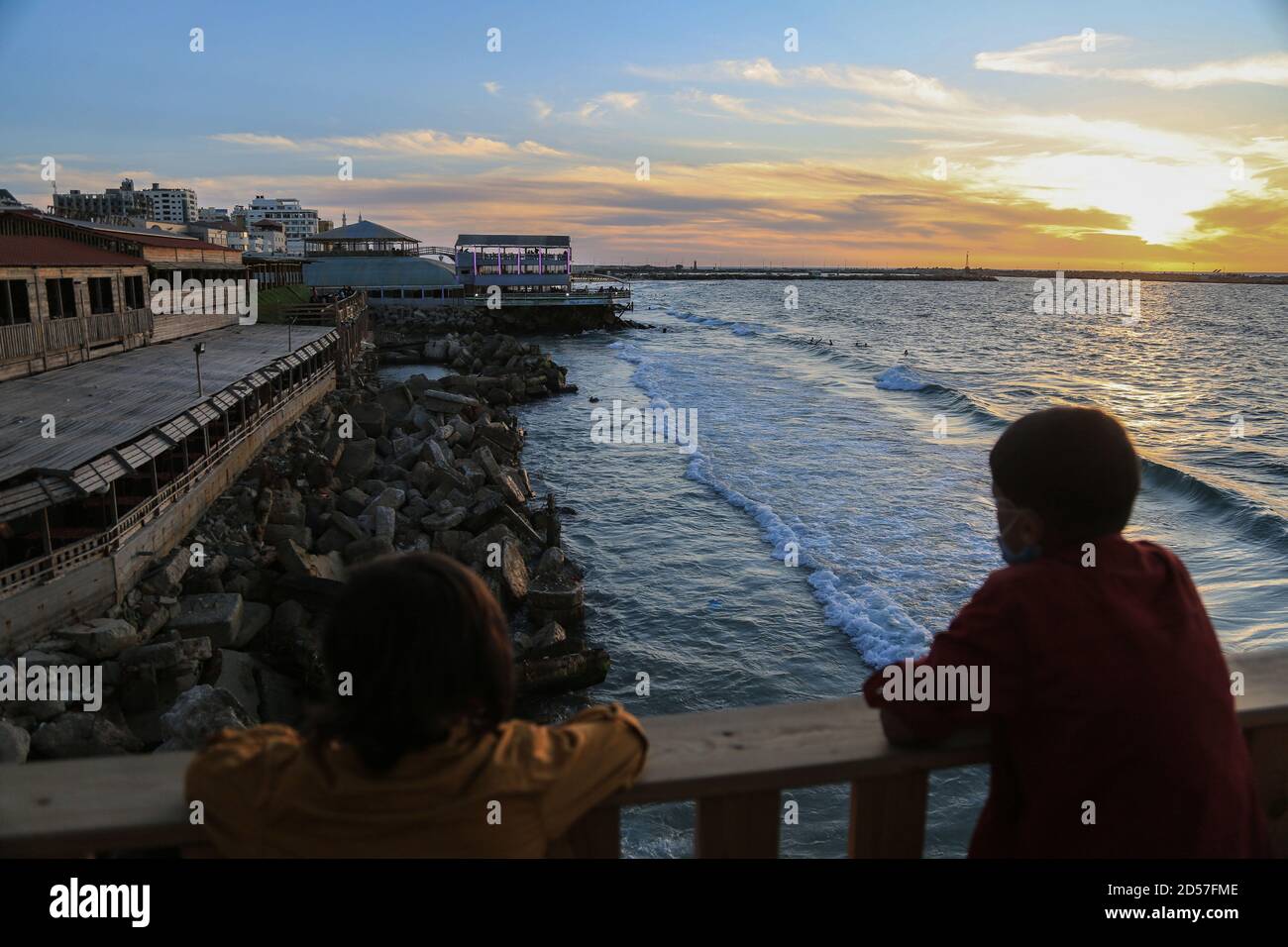 Gaza City, The Gaza Strip, Palestine. 12th Oct, 2020. Palestinians at ...